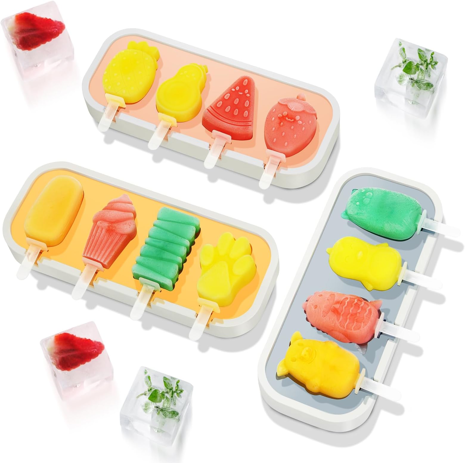 Amazon.com: Popsicles Molds, Mini Popsicle Molds for Kids Baby Cute ...