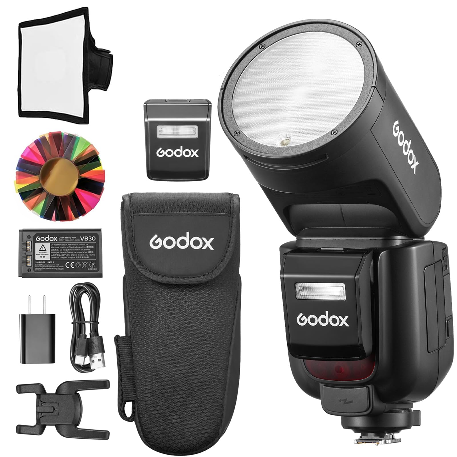 Godox V1Pro S Round Head Camera Flash 2.4G X Wireless HSS 76Ws TTL Li ...