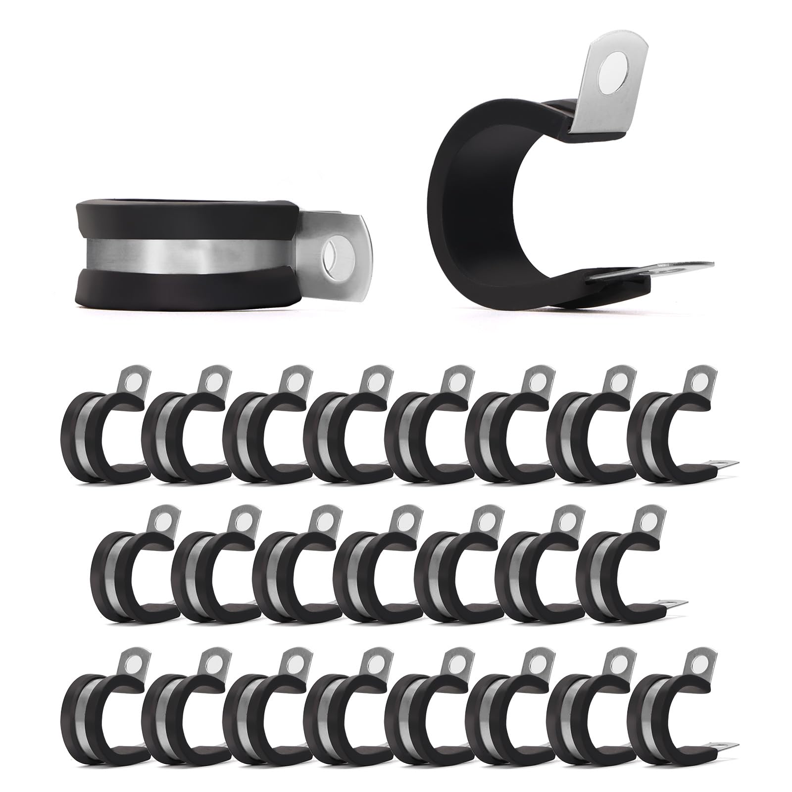 Snapklik.com : iCrimp Rubber Cushioned Stainless Steel Cable Clamps