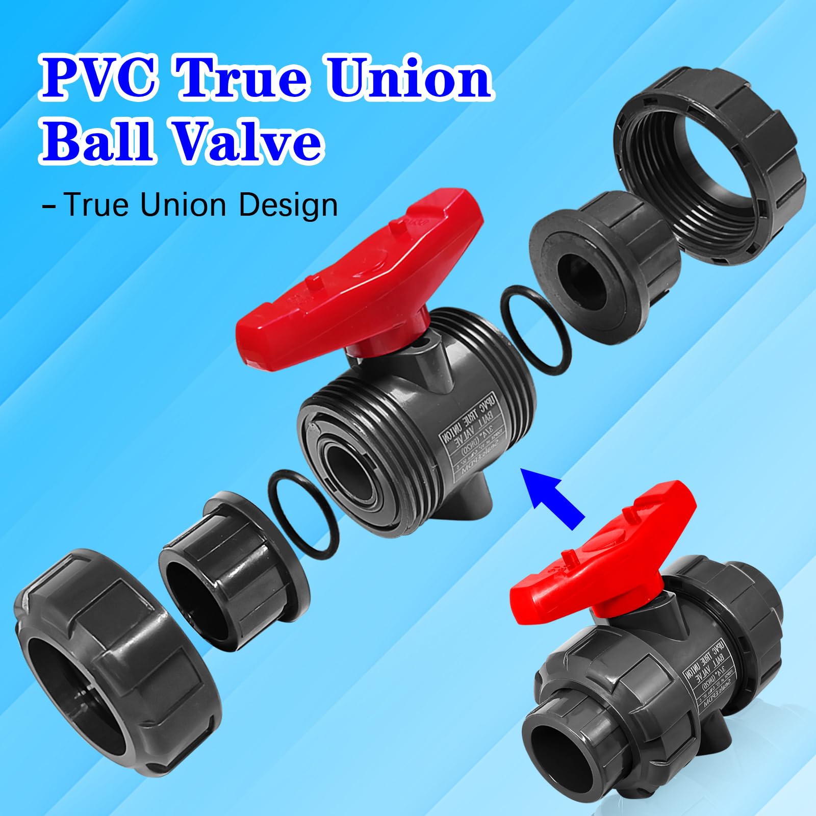 Snapklik.com : True Union Ball Valves Kit, 2 UPVC Full Flow Ball Valves ...