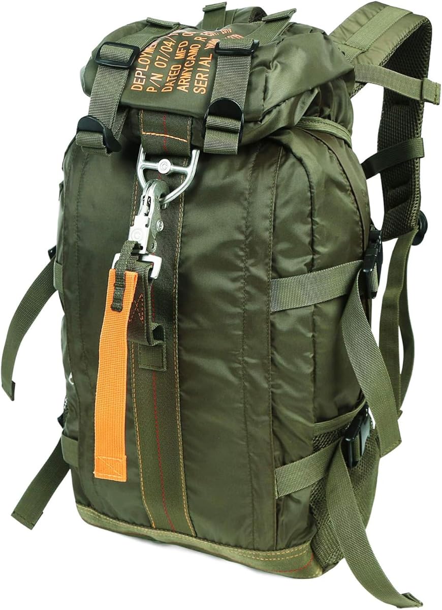 Tactical Backpack Flight Parachute Pack Large Lightweight Travel ...