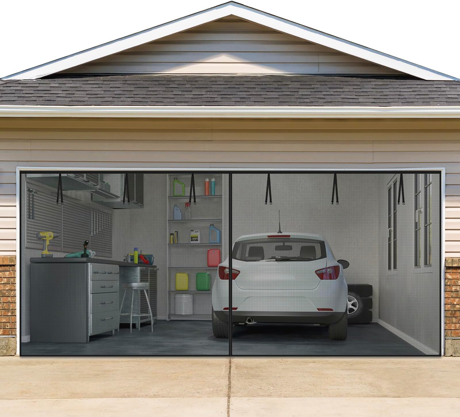8x7FT Garage Door Screen for 1 Car Garage Heavy Duty Door Screen ...