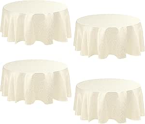Amazon.com: JALANCY 4 Packs Round Table Cloth Luxury Damask Design ...