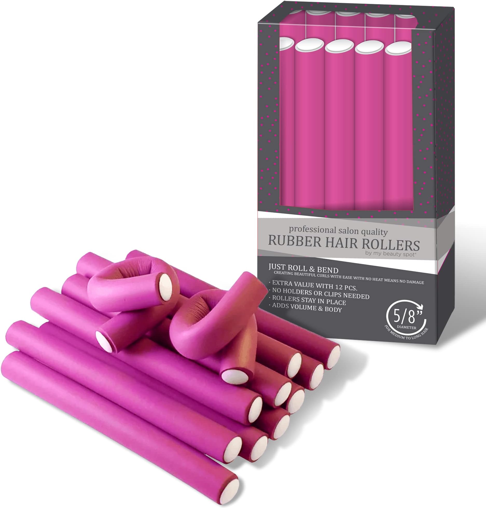 Amazon.com : My Beauty Spot Flexi Rods Foam Hair Rollers 5/8 ...