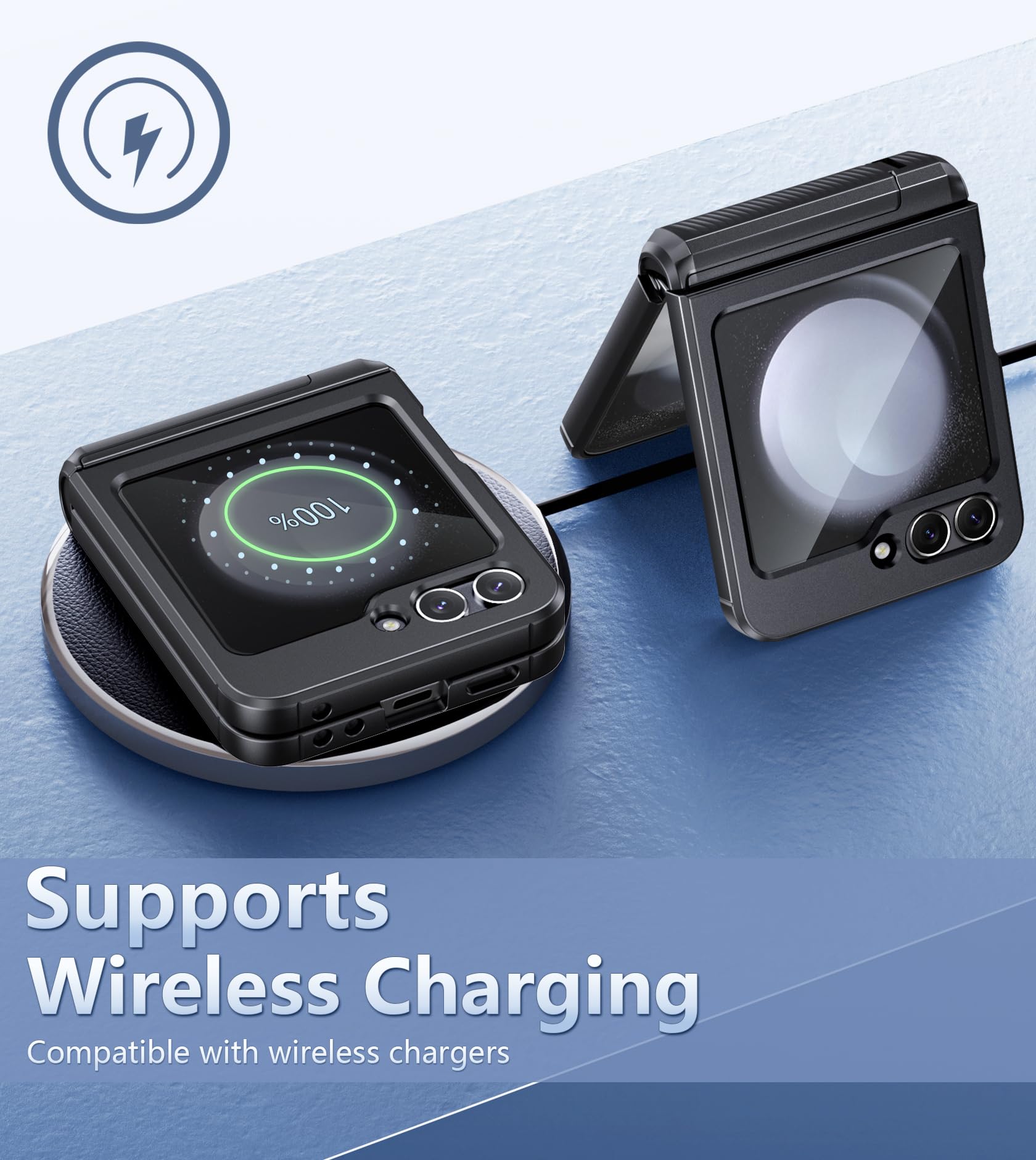 FNTCASE for Samsung Galaxy Z-Flip-5 Case: Rugged Shockproof Samsung Flip 5 Case with Kickstand ...