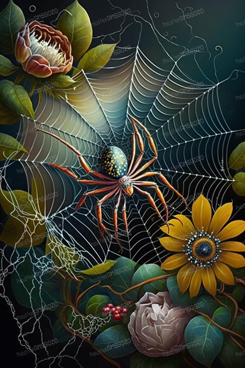 Amazon.com: RMSGOZO 5D Flower Spider Diamond Painting Kits - Vintage ...
