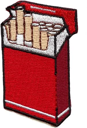 Amazon.com: Red Cigarette Box Patch Full Pack Cigs Embroidered Iron On