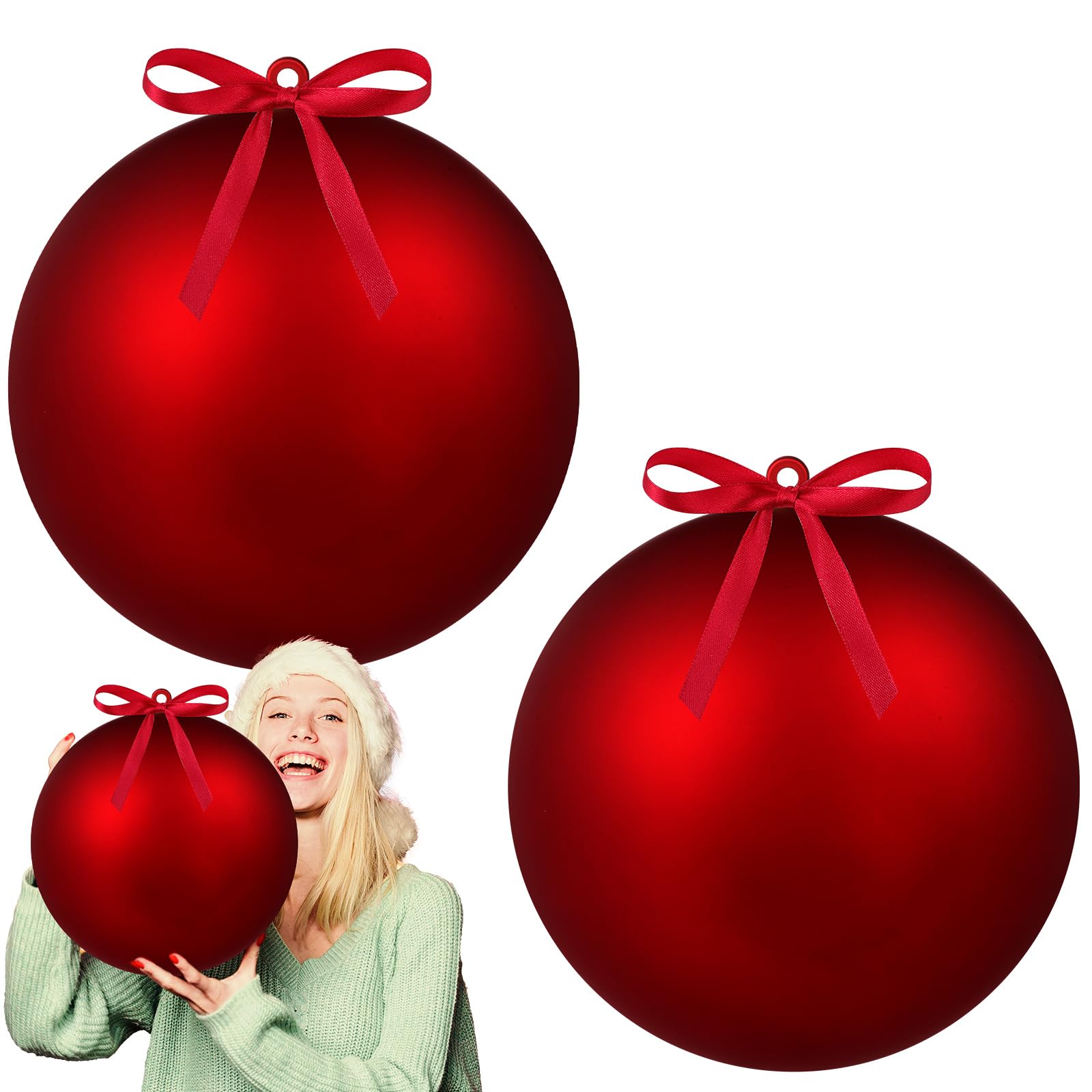 Amazon.com: Zubebe Extra Large Size Christmas Hanging Ball Ornaments ...