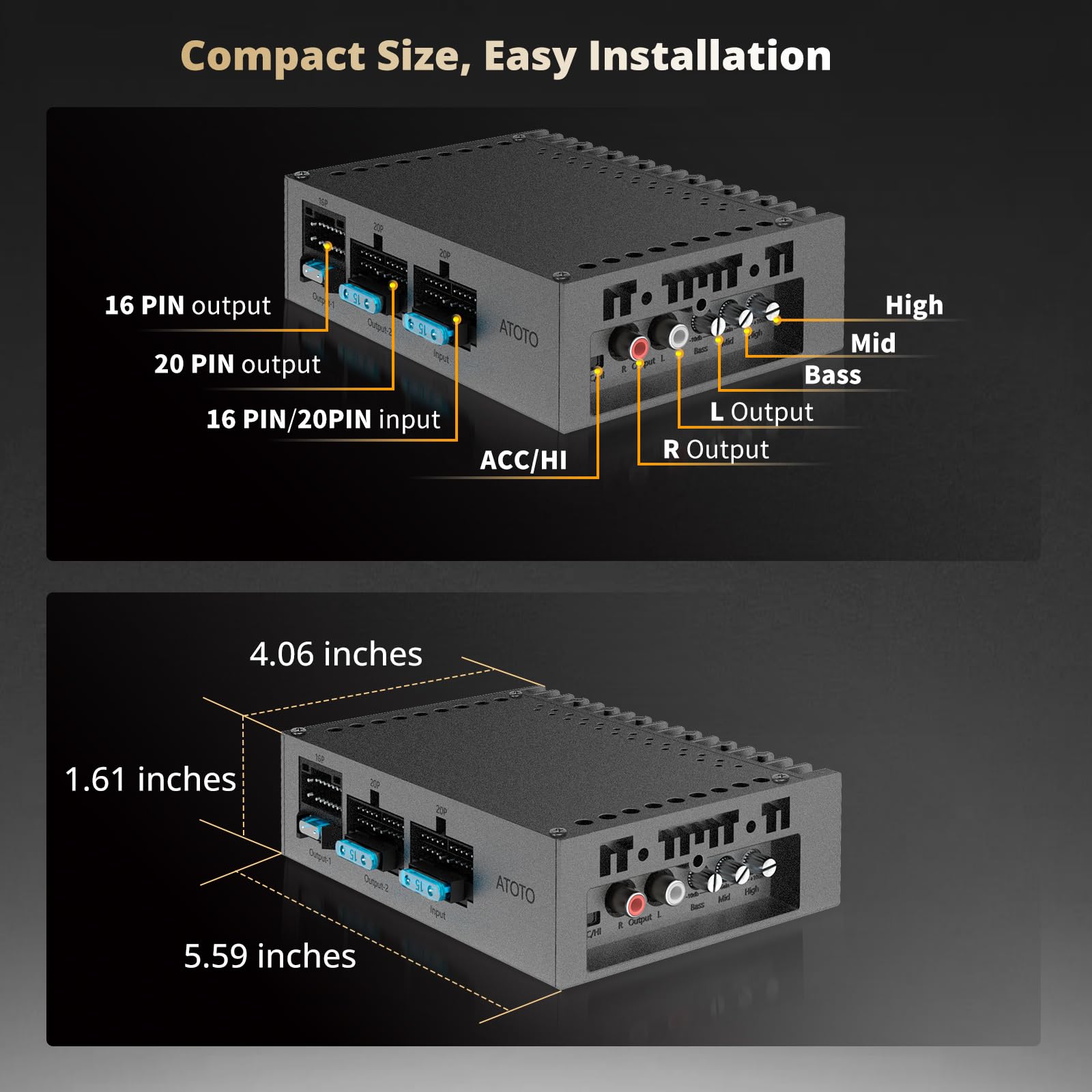 Snapklik.com : CA-AEC122D Class D TI TPA3221 Car Amplifier,4 Channel ...