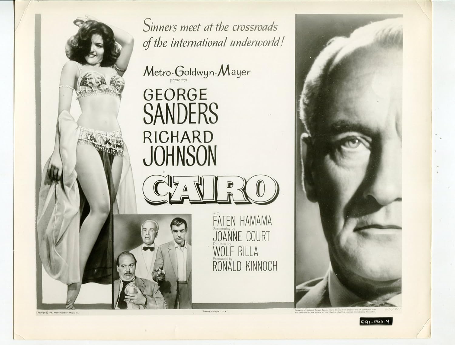 MOVIE PHOTO: Cairo- George Sanders-Richard Johnson-Faten Hamama-8x10-B ...