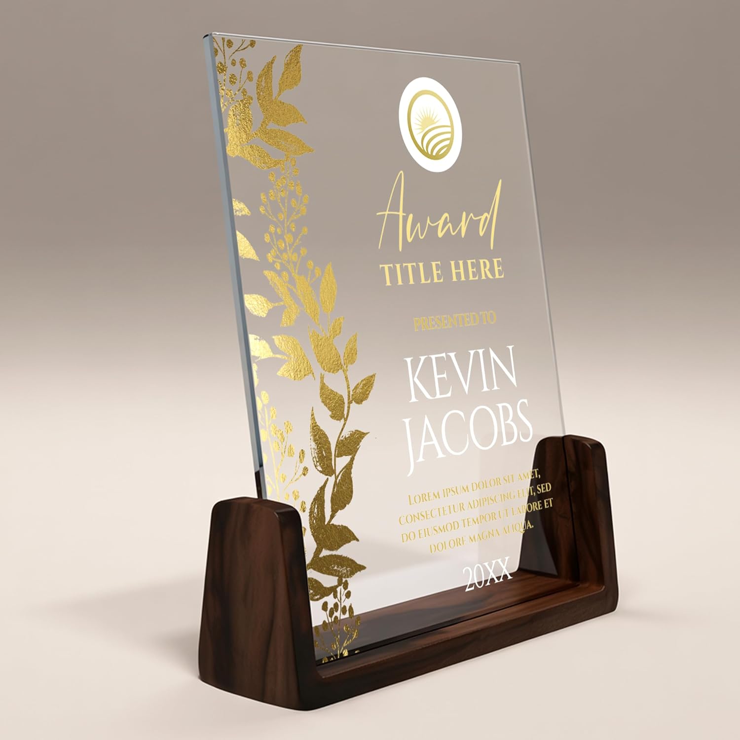Amazon.com : 6.5x8" Custom Glass Plaque for Awards and Trophies, Custom ...