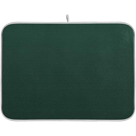 Amazon.com: Qilmy Hunter Green Dish Drying Mats Tableware Absorption ...