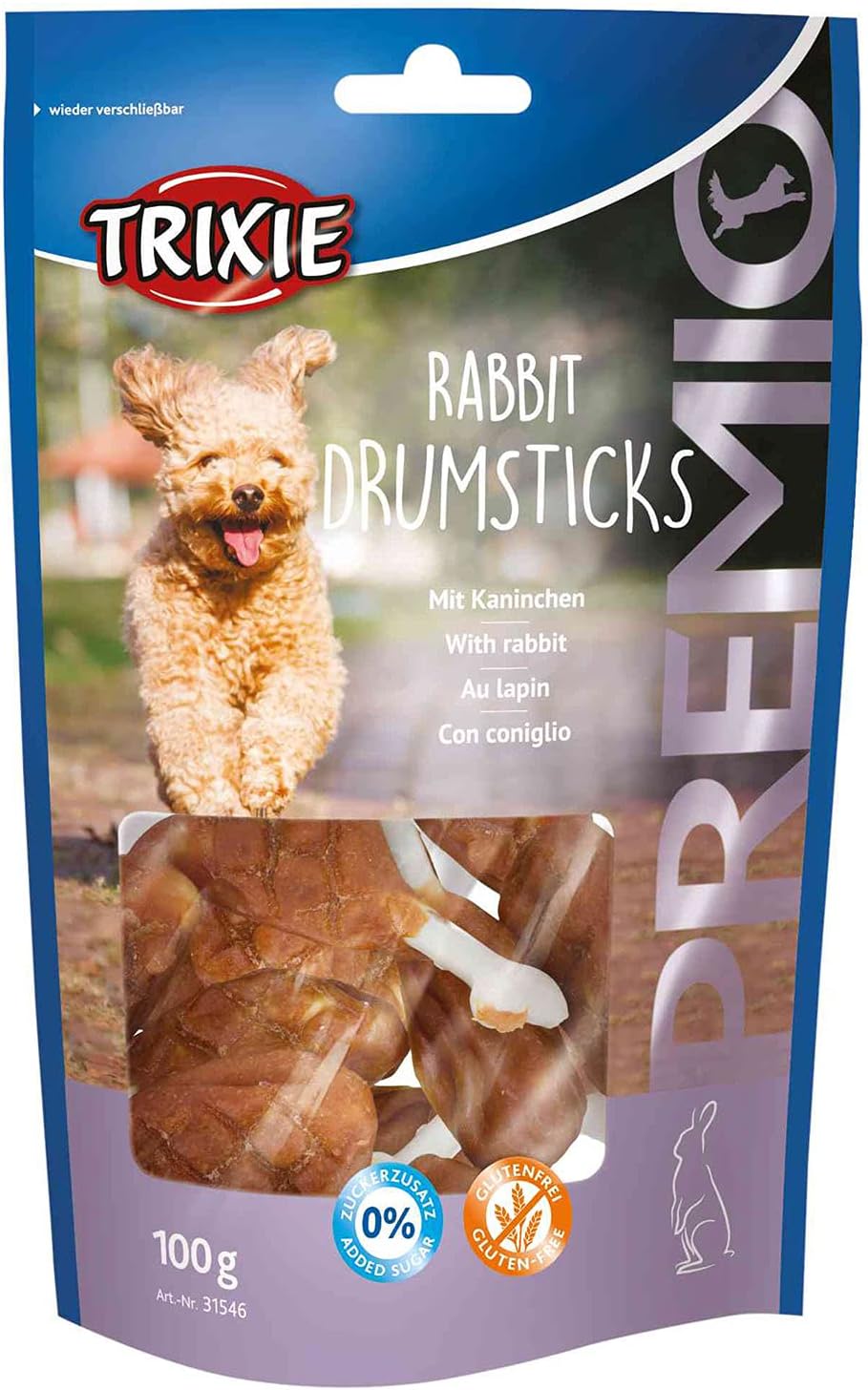Trixie Rabbit Drumsticks Premio Friandises pour Chien 100 g 8 Pièces ...
