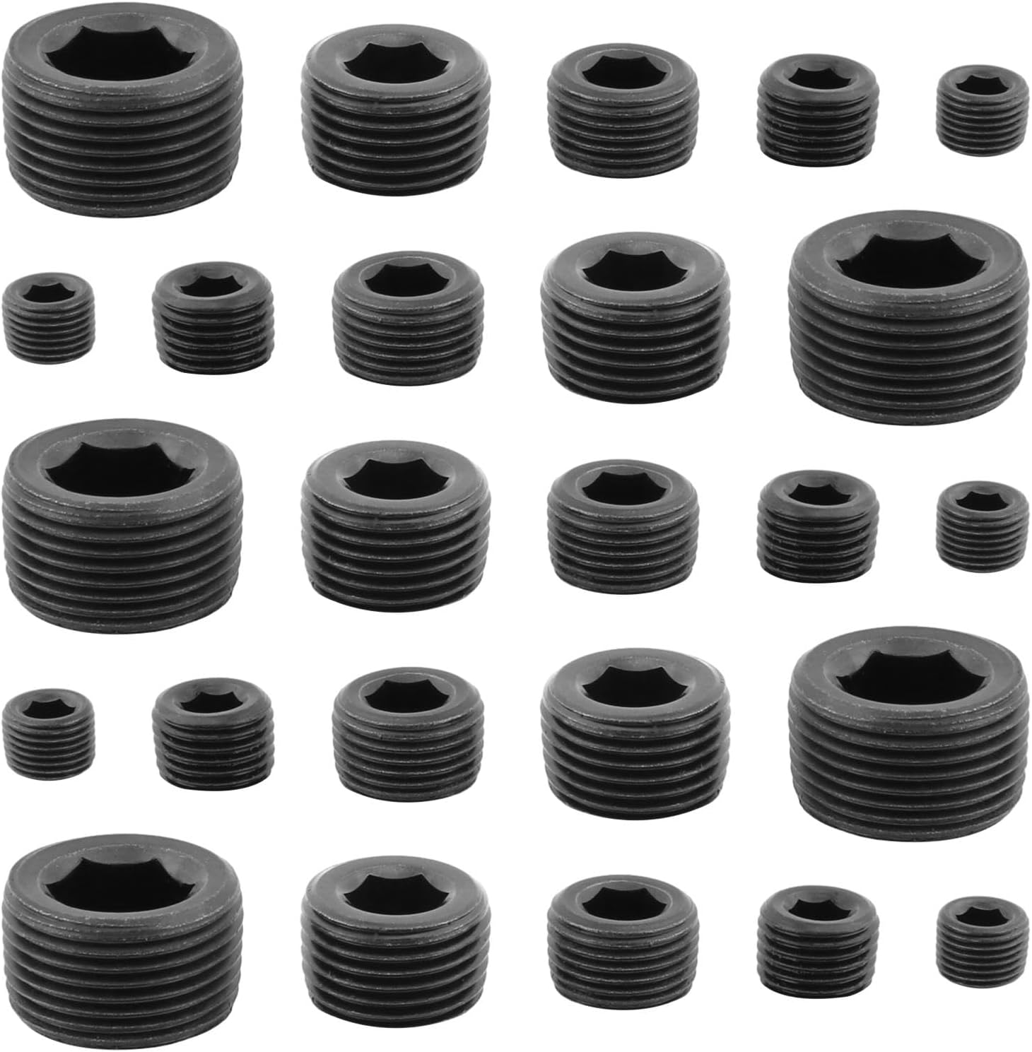 Amazon.com: 25pcs Carbon Steel Pipe Plug Fitting Assortment Kit ...