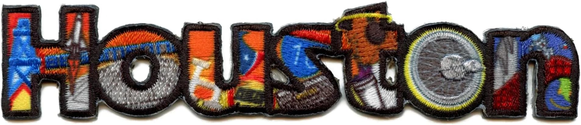 Amazon.com: Red H-Town Houston Old English Patch Script Logo ...