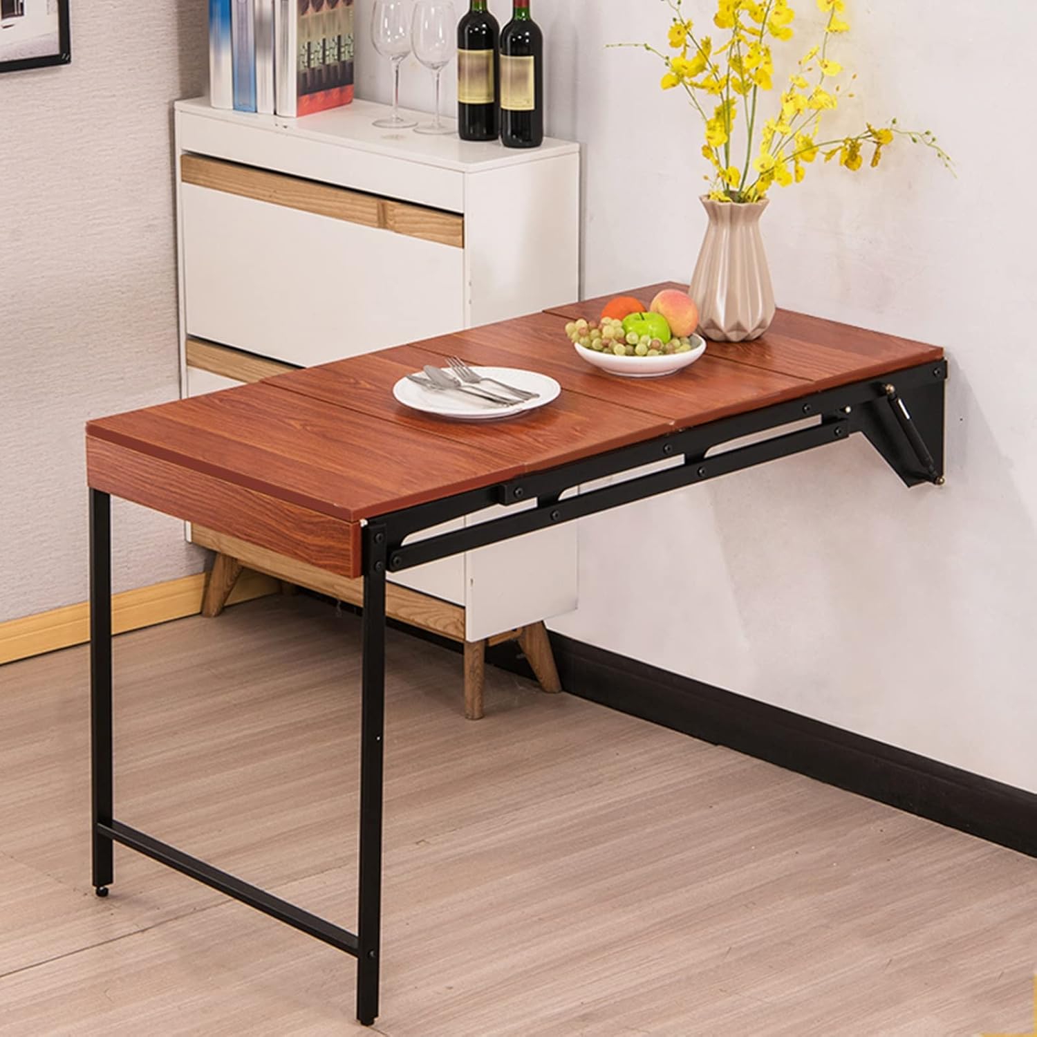 KUKIXO Wall Mounted Desk, Folding Kitchen Murphy Table, Convertible ...