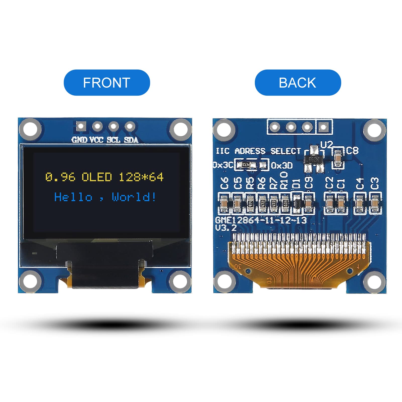 Snapklik.com : AITRIP 10 PCS 0.96 Inch 12864 128X64 OLED LCD Display ...