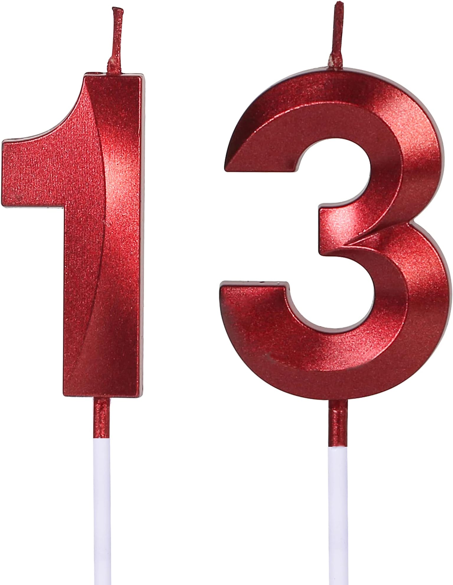 Amazon.com: Red 13th & 31st Birthday Candles for Cakes, Number 13 31 ...