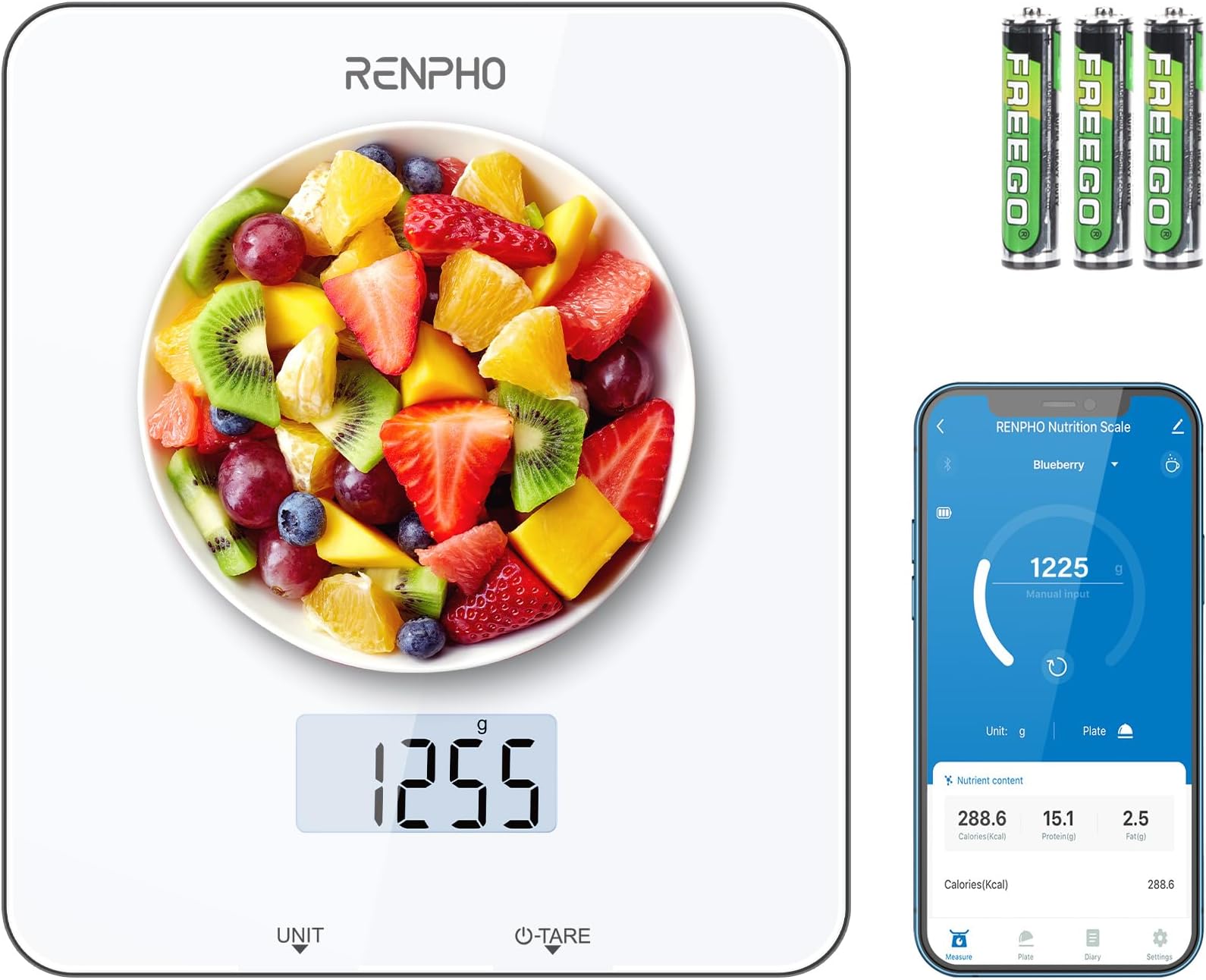 RENPHO Food Scale, Kitchen Scale for Food Ounces and Grams, Smart ...