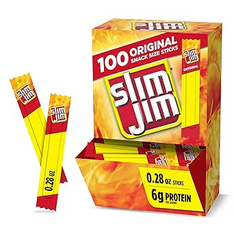 Amazon.com: Slim Jim Smoked Meat Sticks, Original Flavor, 6g Protein ...