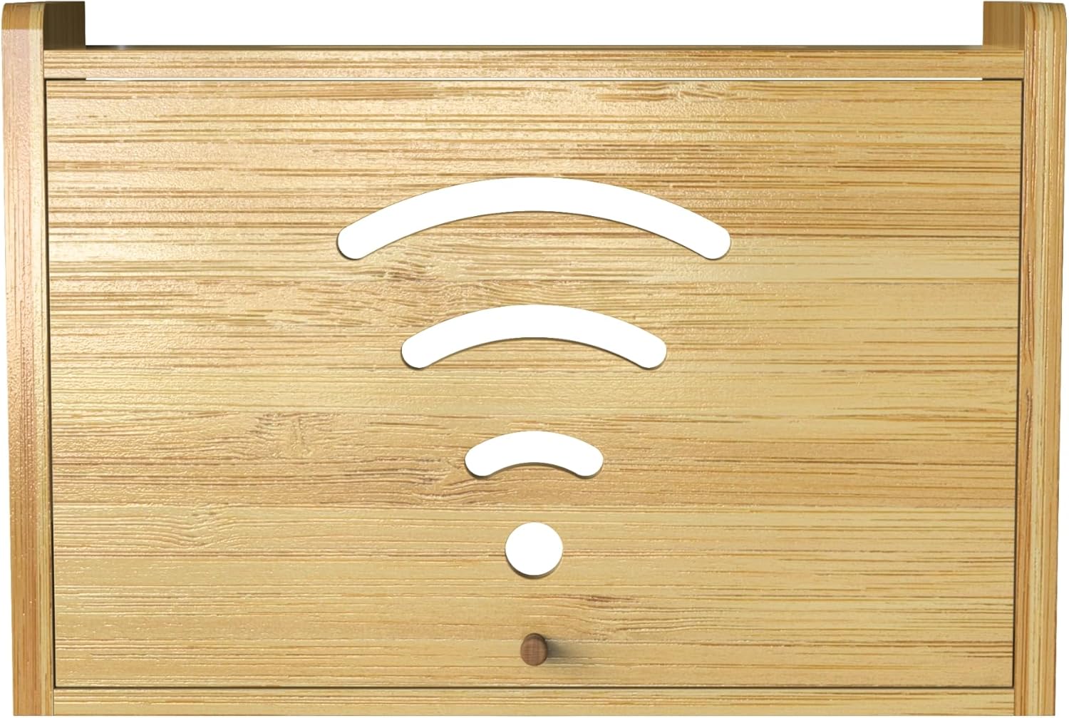 Estante de bambú WiFi Box Hider – Gabinete organizador de ...