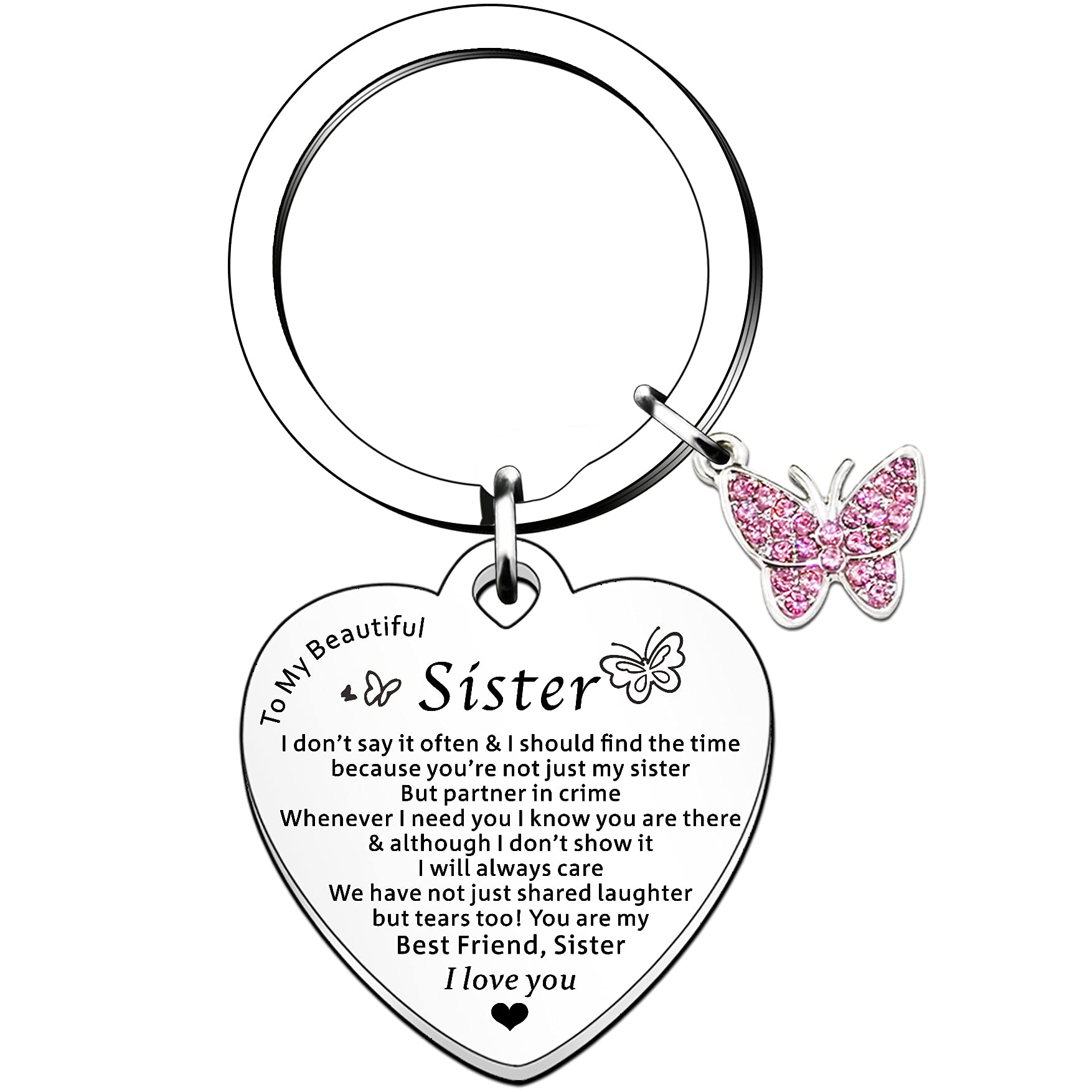 HULALA To My Beautiful Sister Keyring Gifts From Sister For Birthday ...