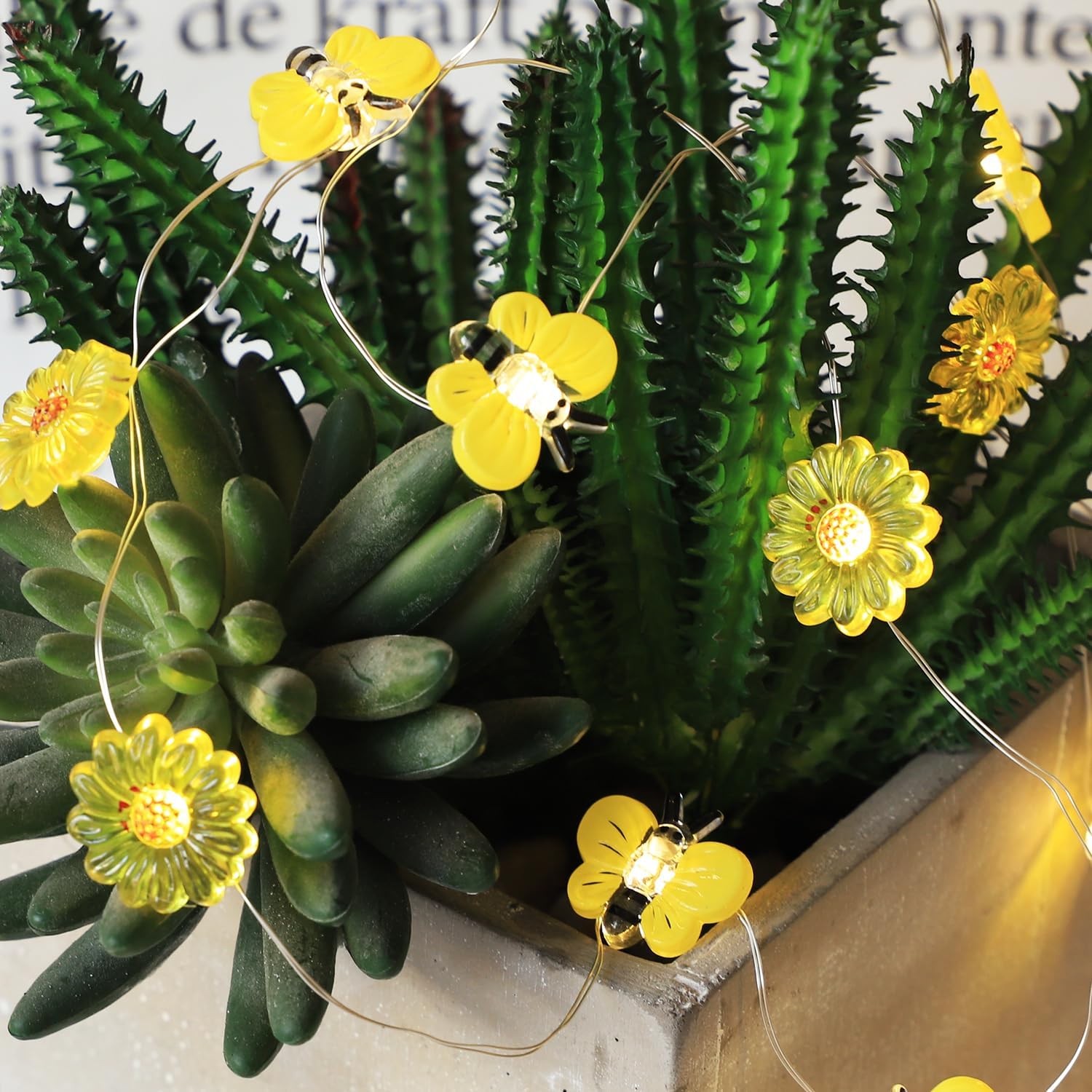 Amazon.com: iscream 10 Light Bumble Bees 51" Long Battery Operated ...