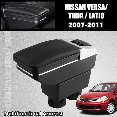 Amazon.com: RULLINE Car Armrest Console Storage Box Rotatable Black ...