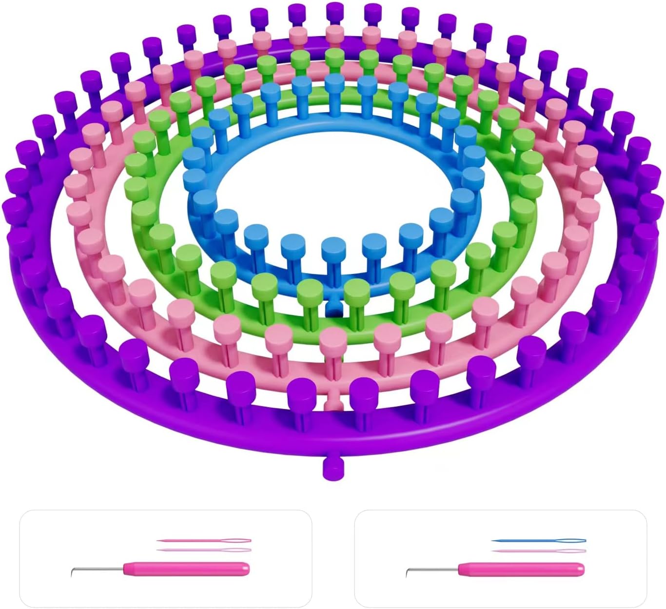 Amazon.com: cureder Round Knitting Looms Set- Set of 4 Plastic Looms ...