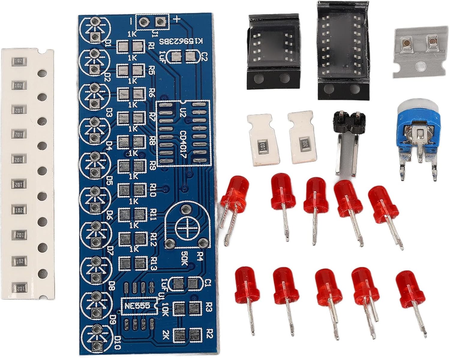 Water Flowing Light Electronic Kit, NE555 CD4017 Module Water Flowing ...