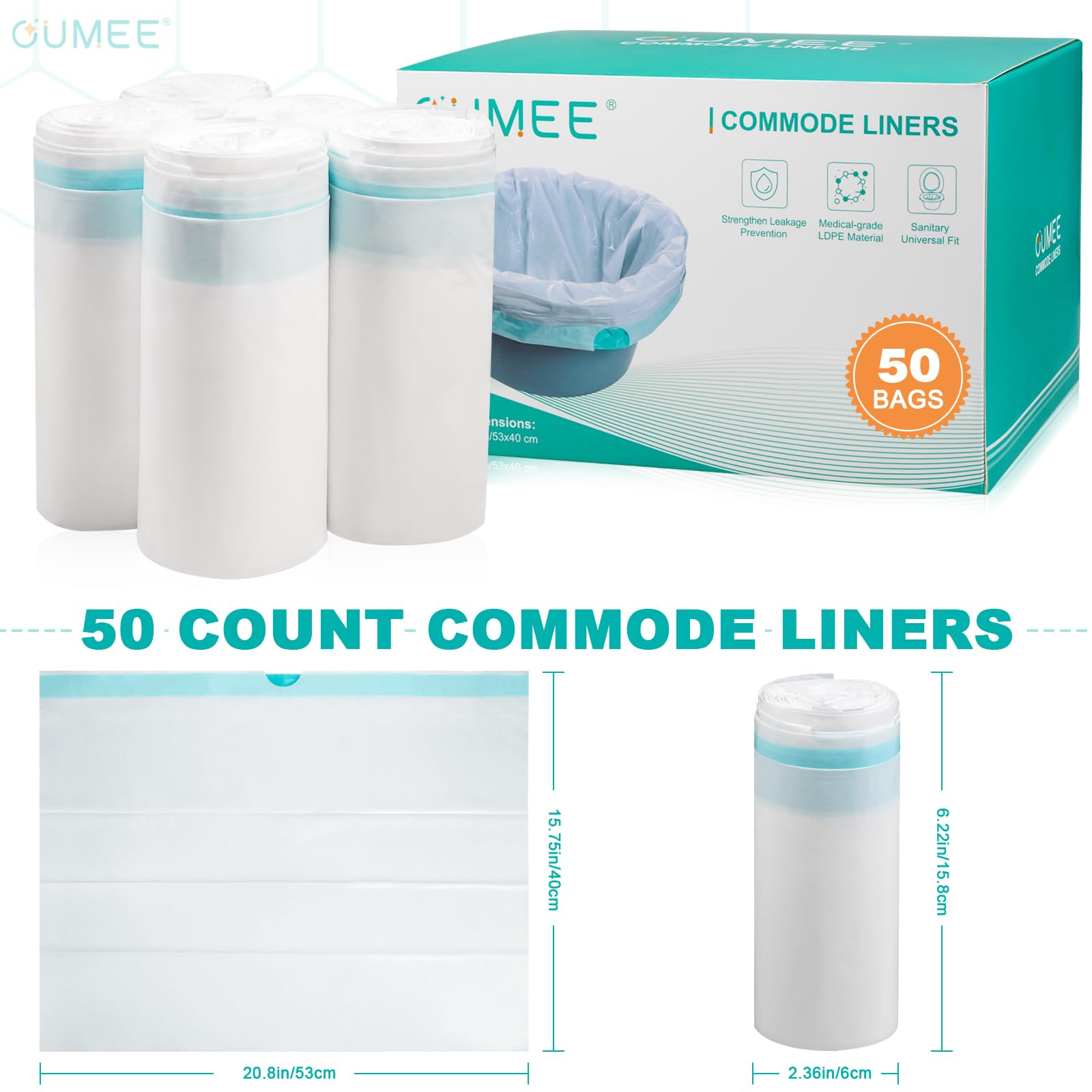 Snapklik.com : 50 Pack Beside Commode Liners, Commode Liners For ...