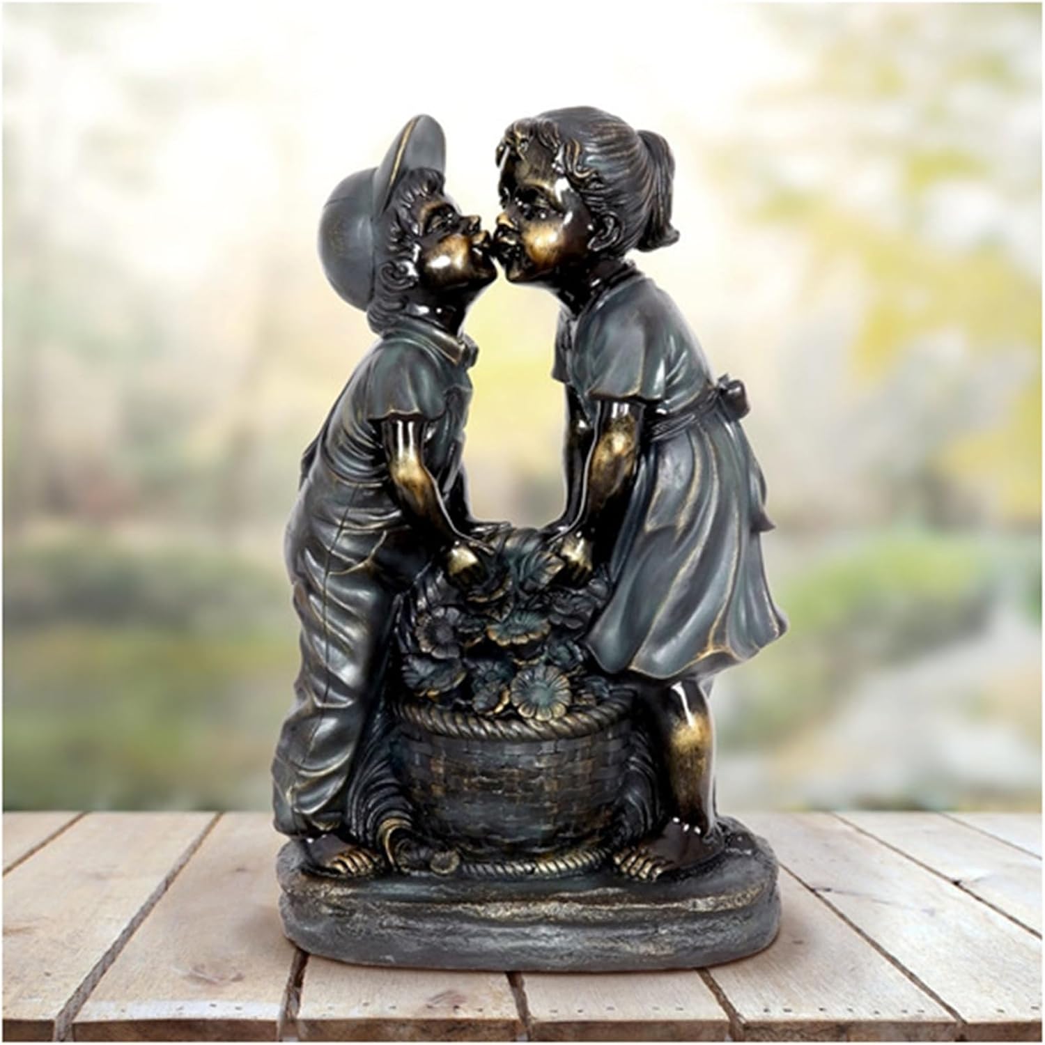 Amazon.com: Boy and Girl Statue Resin Children's Garden Sculpture ...