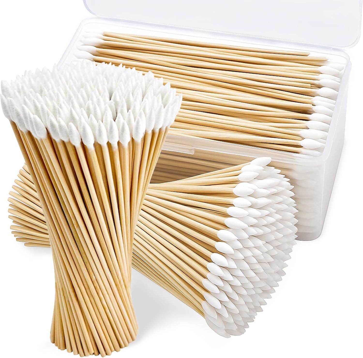 Amazon.com: 500 PCS 6-Inch Pointed Cotton Swabs with Storage Case ...