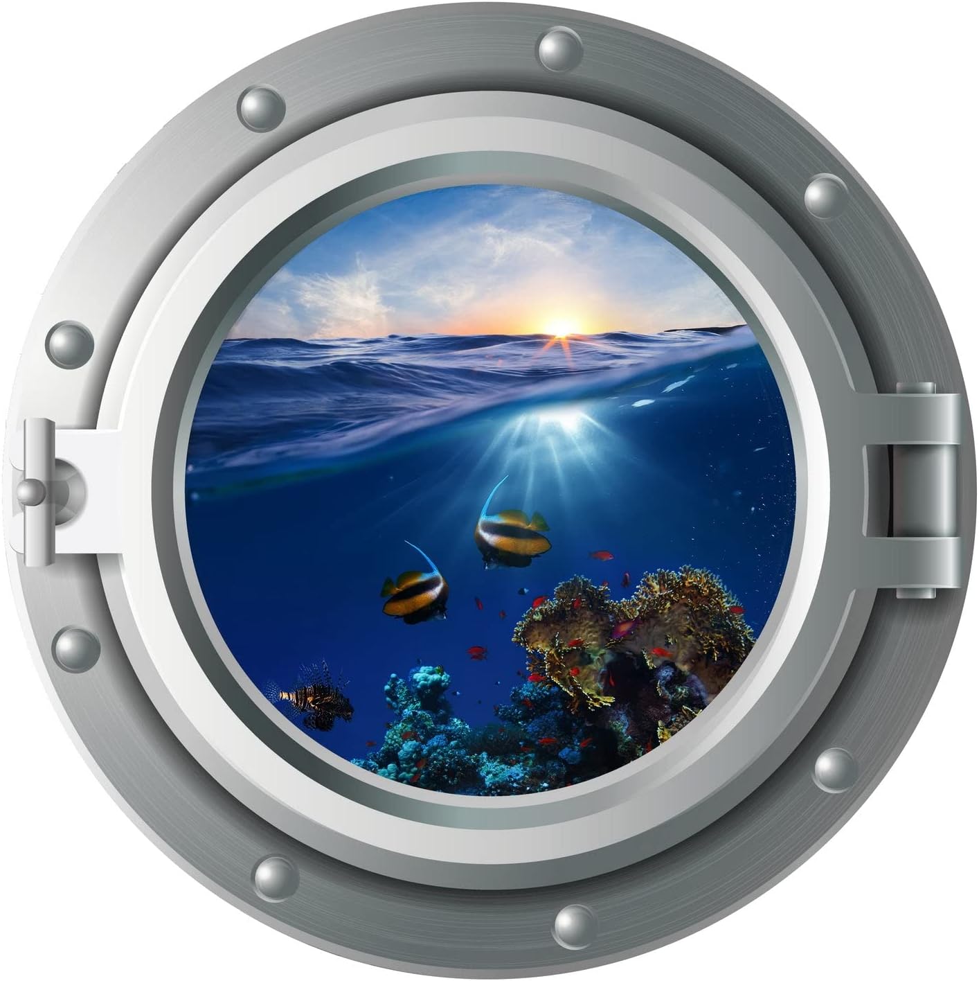 Amazon.com: Niwo ART - Coral C, Sea Porthole Under Water Submarine 3D ...