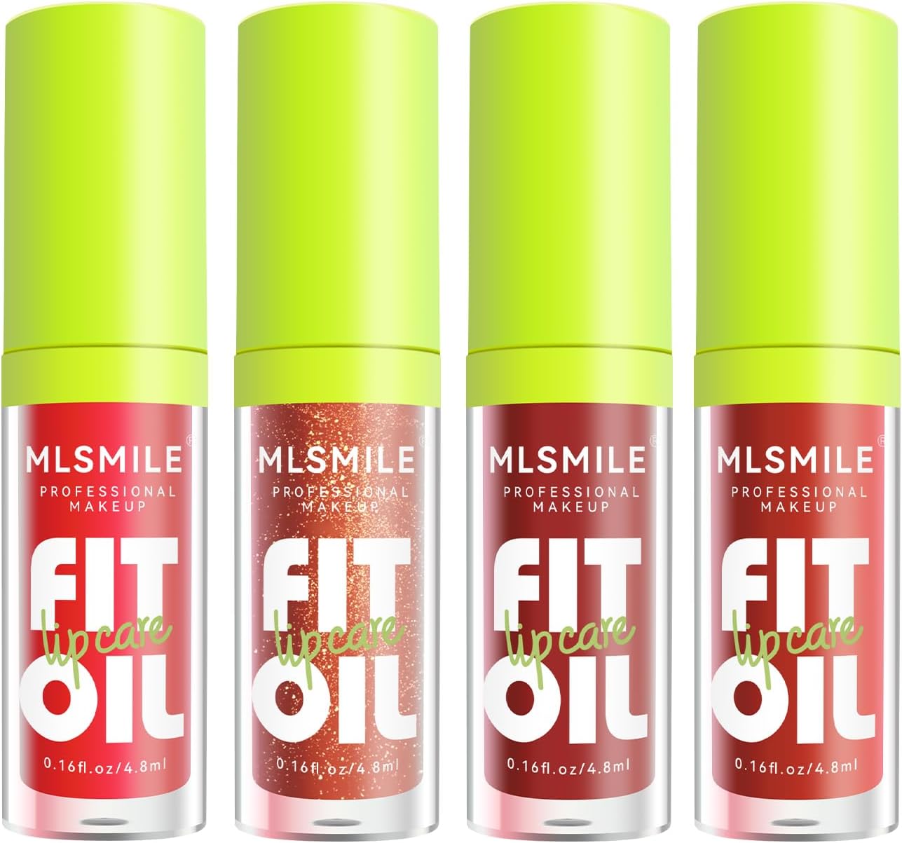 Amazon.com : MLSMILE 4 Colors Lip Oil Lip Glaze Set, Tinted Gloss Lip ...