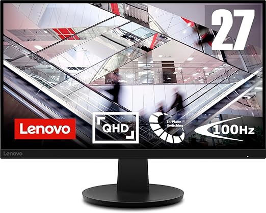 Lenovo N27q 27 inch PC Monitor | QHD, 1440p, 48-100Hz, 4ms, IPS, HDMI ...