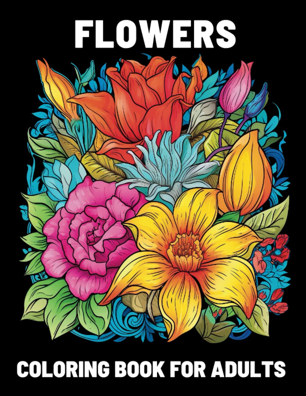Amazon.com: Flowers Coloring Book for Adults: A Relaxing Flower ...