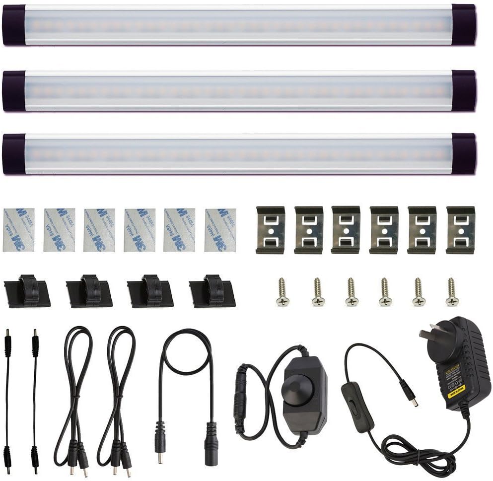 AIBOO Dimmable Led Under Cabinet Lighting Bar Linkable Kits with Rocker ...