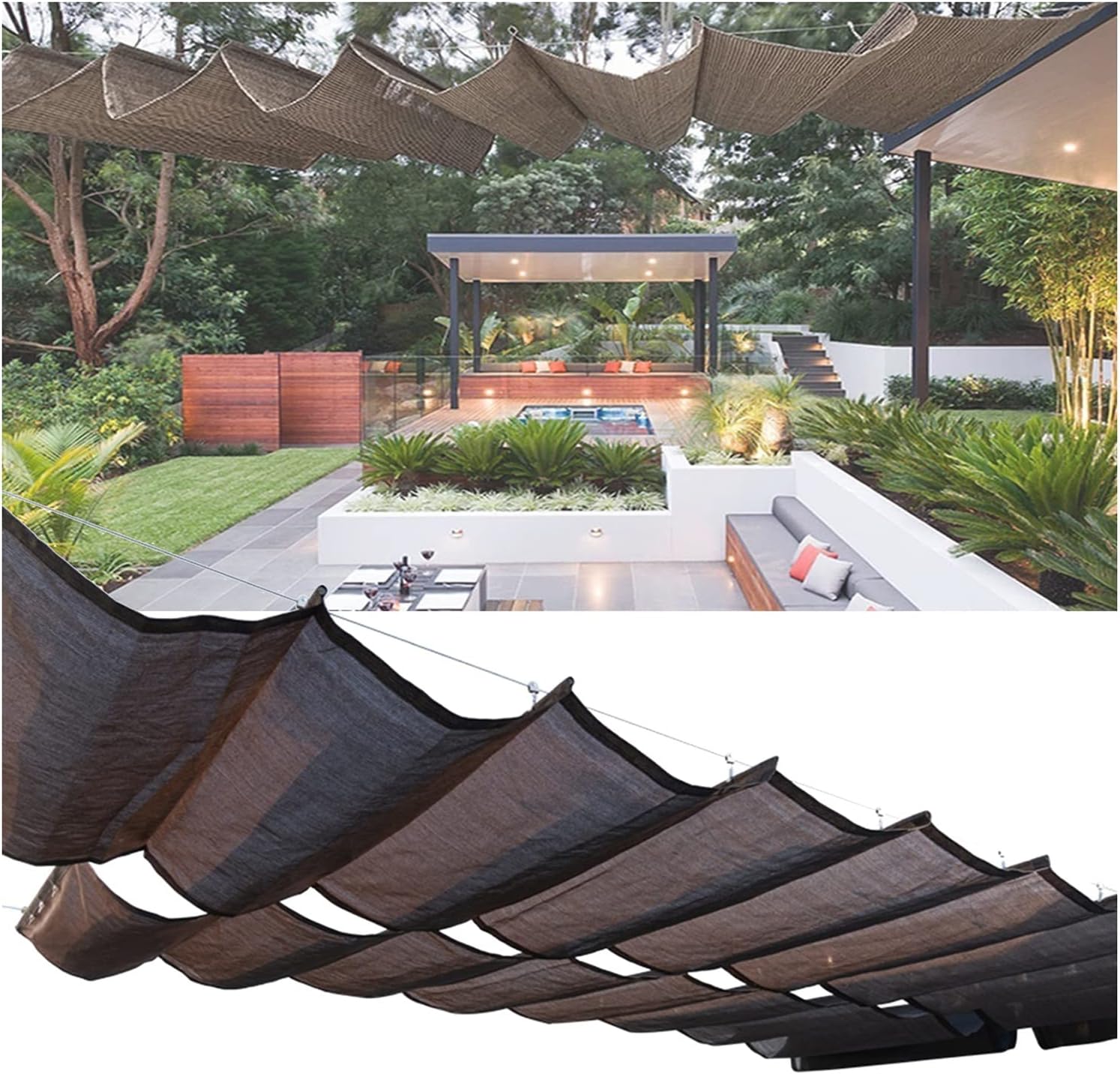 Amazon.com : Retractable Sun Shade Canopy Cover, Outdoor Sun Shelter ...