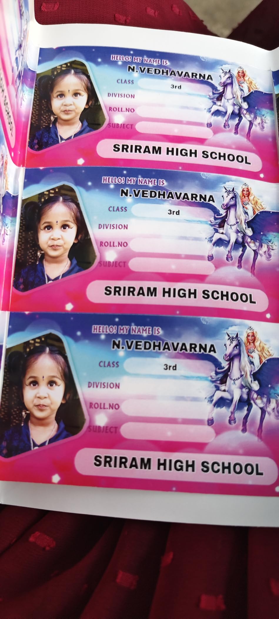 Customized Name Slip, Label Sticker, Naming Slip With Your Kids Picture ...
