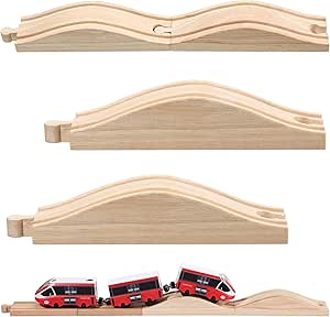 Amazon.com: Liliful 2 Pcs Wooden Train Track Accessories Expansion Wood ...