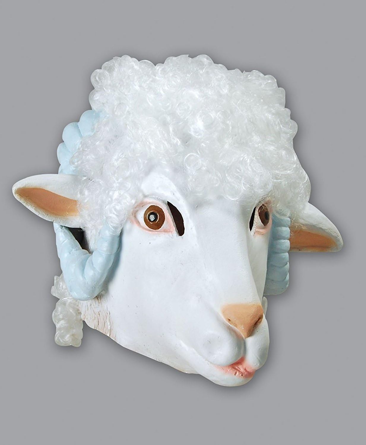 Amazon.com: Bristol Novelty White Ram Mask Rubber Masks - Men's - One ...
