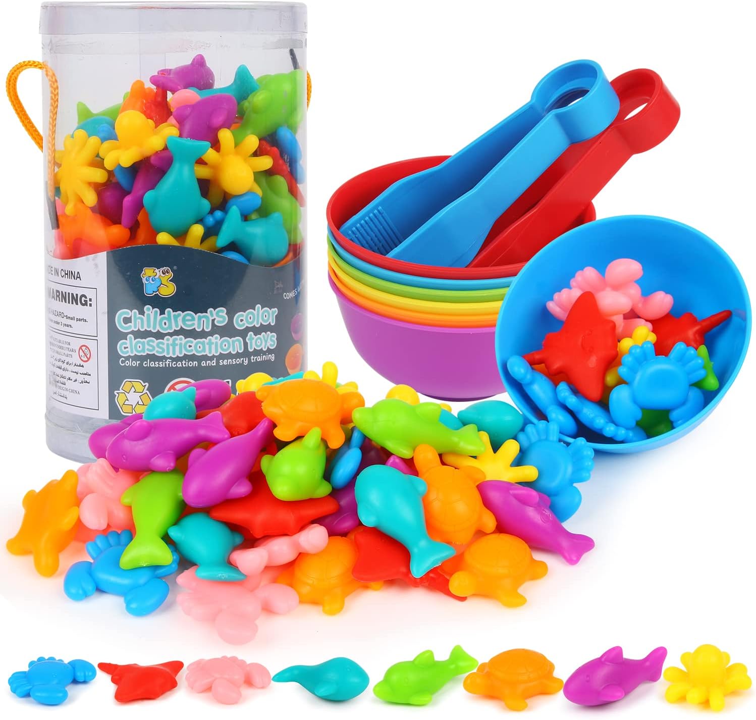 LOKIPA Rainbow Counting Qcean Animal with Color Sorting Cups ...