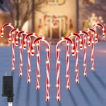 Christmas Candy Cane Lights Outdoor, Waterproof IP65 Candy Cane ...