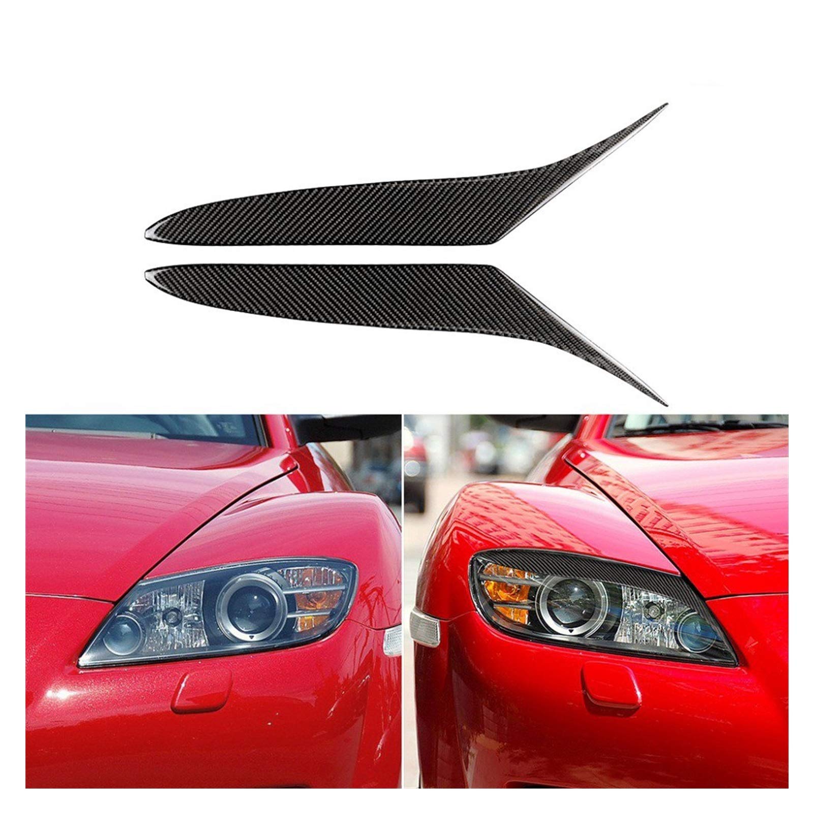 Buy LWLD Headlight Eyebrows For Mazda RX-8 RX8 2004-2008 Carbon Fiber ...