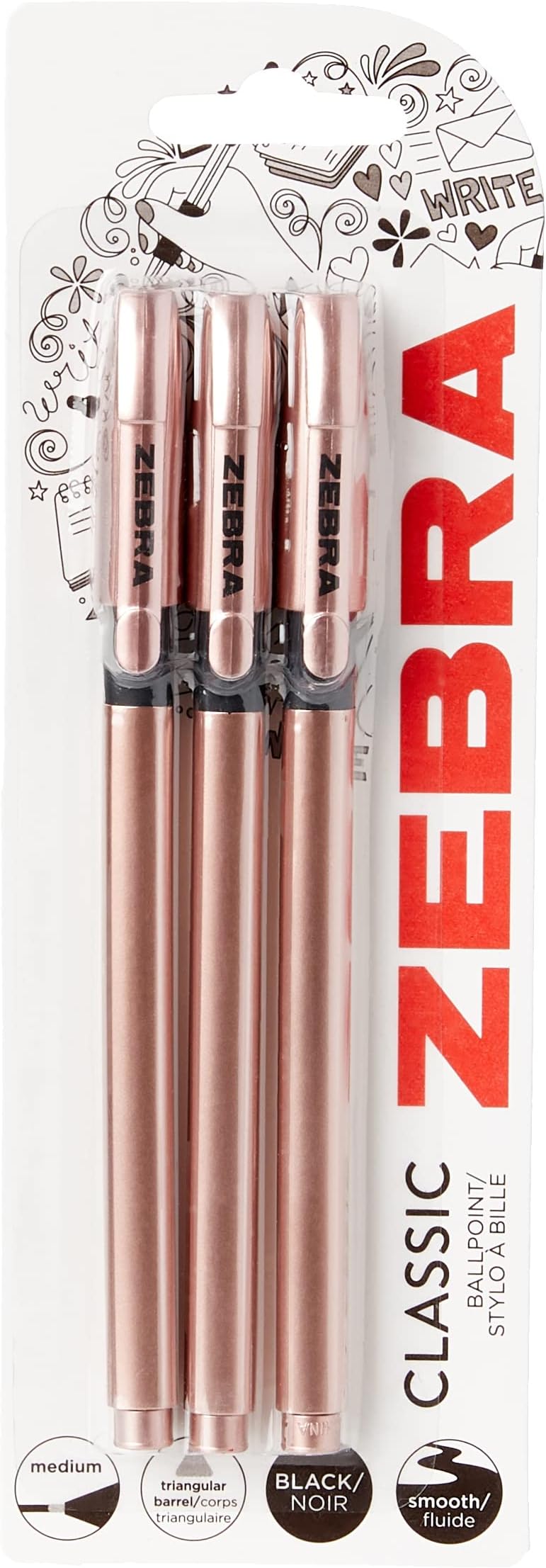 Zebra Pen Z Grip Black Pens Ballpoint, Super Trendy Rose Gold Ballpoint ...