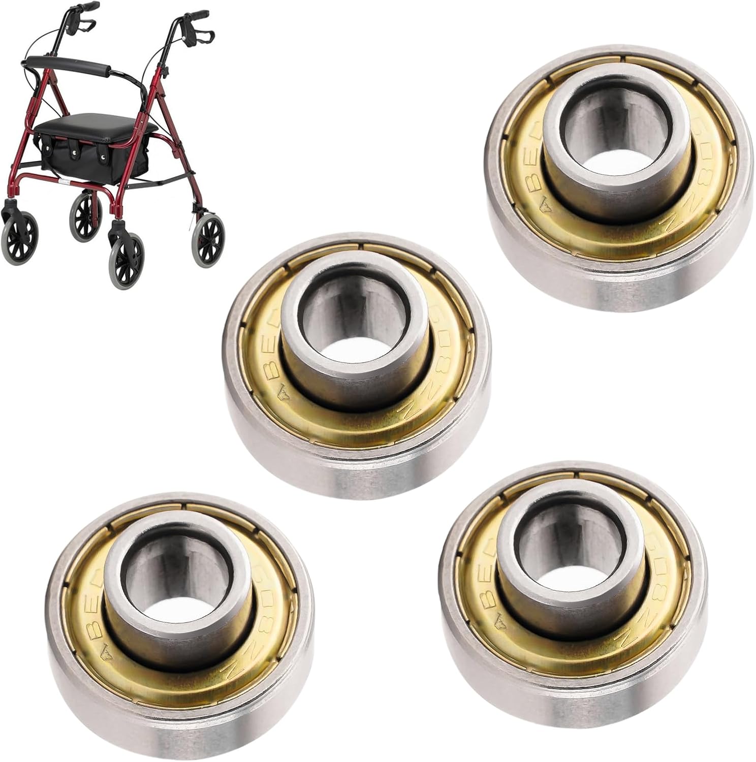 Amazon.com: YIBEICO Rollator Caster Wheel Bearings Wheelchair Front ...