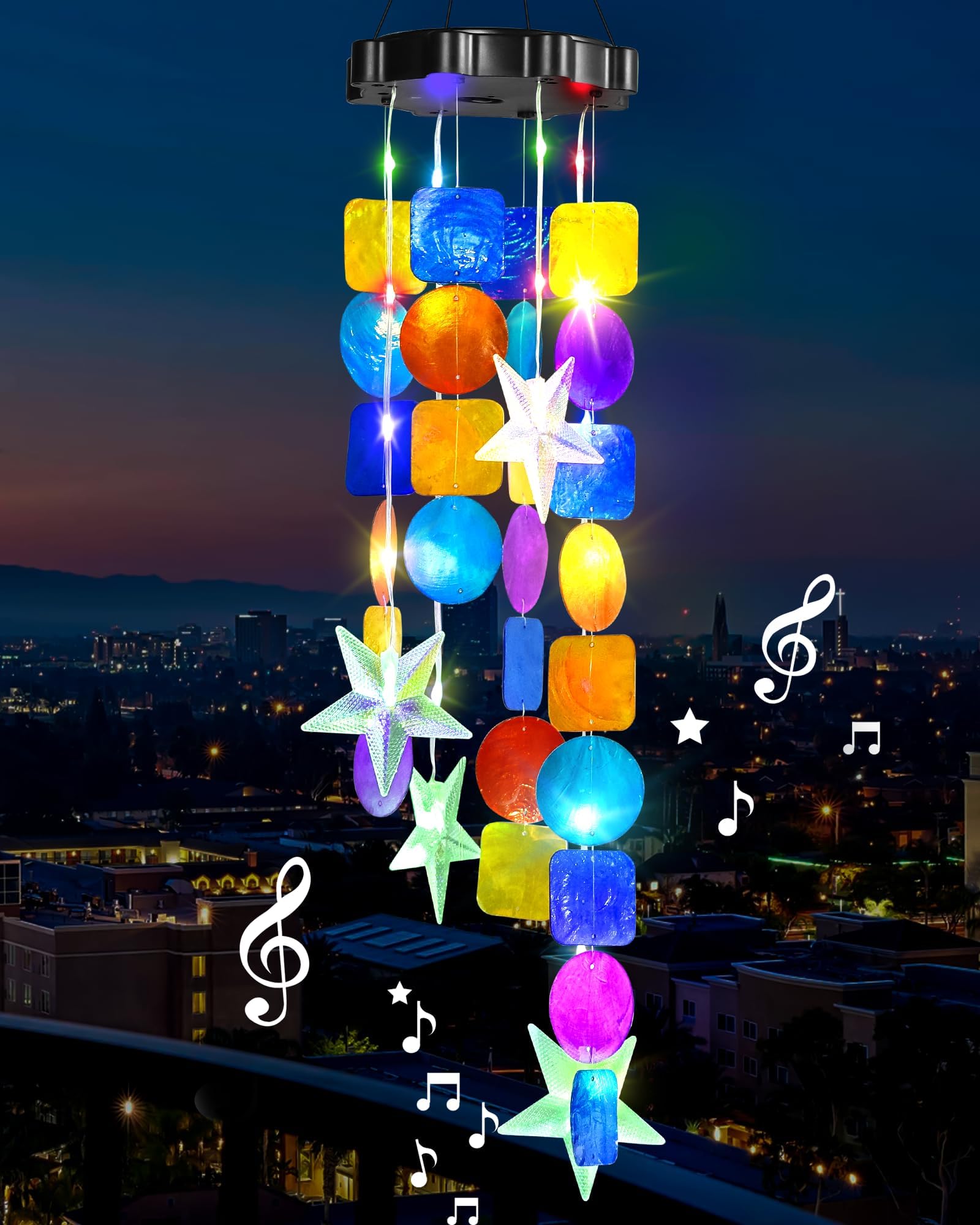 Amazon.com : MorTime LED Solar Revolving Wind Chimes Hanging Spiral ...