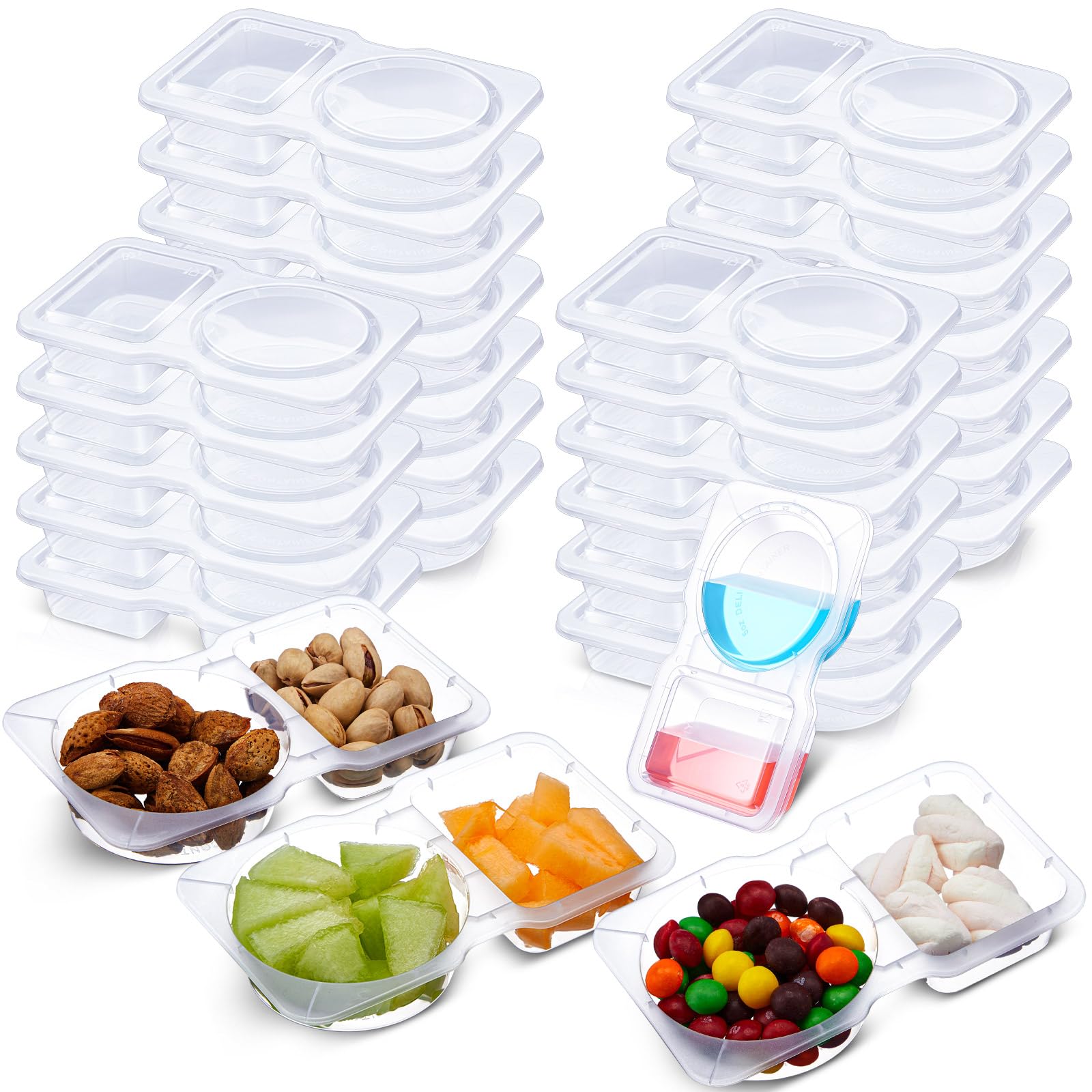 Amazon.com: Blushtier 100 Pcs 5 oz Double Compartment Condiment ...