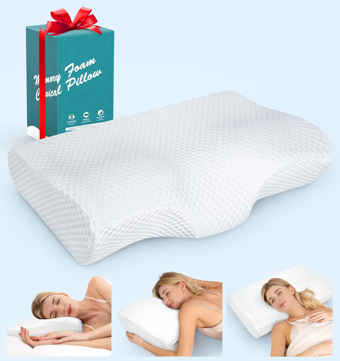 Amazon.com: 3x Neck Support Pillows for Pain Relief Sleeping, Improve ...